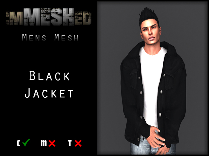 Second Life Marketplace - imMESHed - Black Jacket