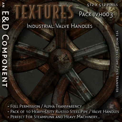 Second Life Marketplace - [IVH003] 10 Heavy Rusted Steel Pipe / Valve ...