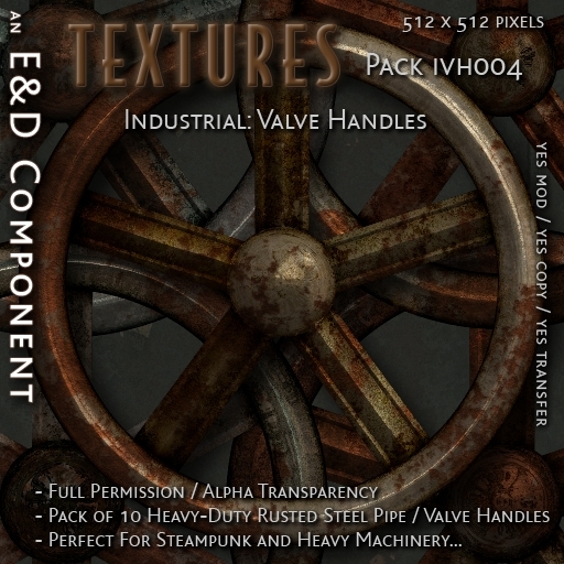Second Life Marketplace - [IVH004] 10 Heavy Rusted Steel Pipe / Valve ...