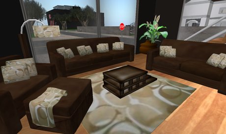 Second Life Marketplace - DESIGNER LIVING ROOM SET IN BROWN