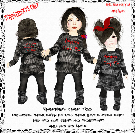 Second Life Marketplace - Toddleedoo Vampires Camp Too Unisex Outfit