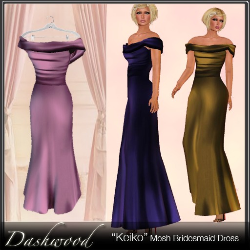 Second Life Marketplace - Dashwood "Keiko" Off Shoulder Mesh Bridesmaid ...