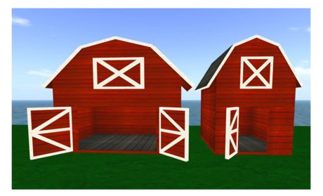 Second Life Marketplace - 5 Prim Simple Red Barn (Partial Mesh)