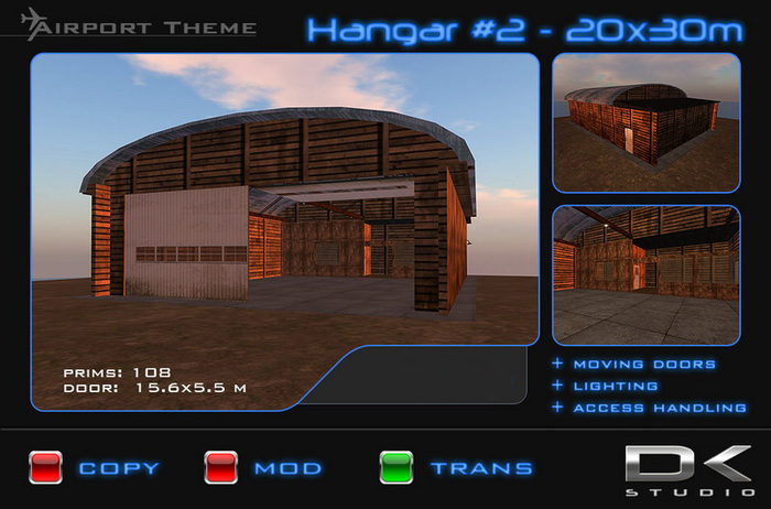 Second Life Marketplace - DK Studio - Airport Theme - HANGAR #2