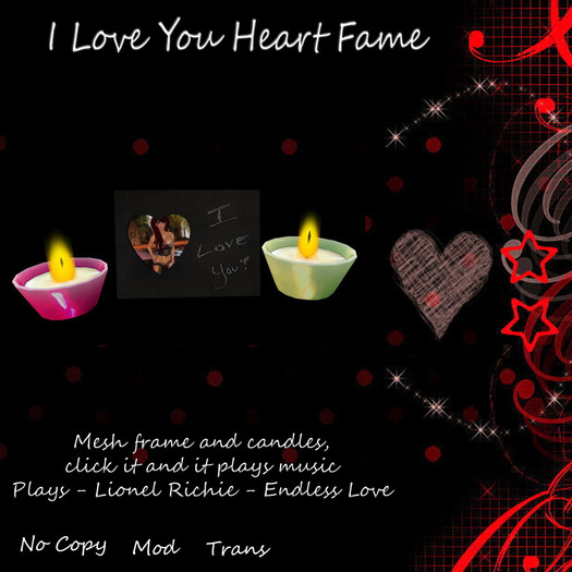 Second Life Marketplace - I Love You Heart Frame - Lionel Richie ...