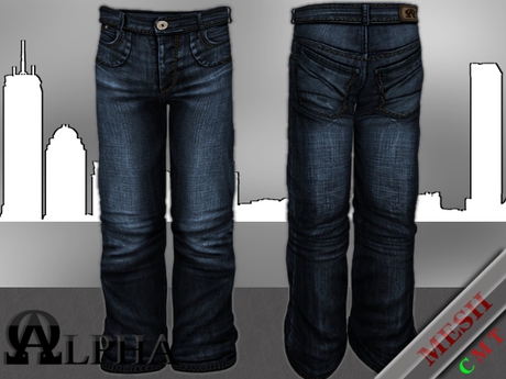 Second Life Marketplace - (ALPHA) Mesh_*Blue*_Loose_Fit_Jeans