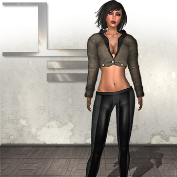 Second Life Marketplace - DE Designs - Suede and Leather Pants - Cocoa/Black