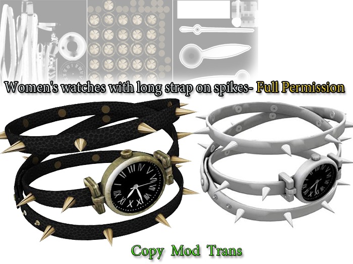 Second Life Marketplace - Women's watches with long strap & spikes ...