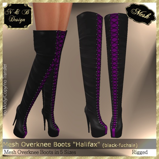 Second Life Marketplace - *N & B Design* Mesh Overknee Boots "Halifax ...