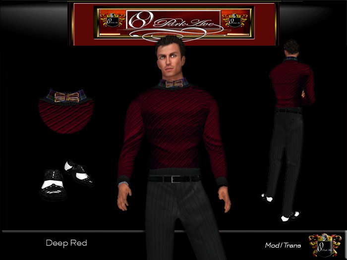 Second Life Marketplace - 69 Park Ave GQ - Arron Dark Red Sweater Mesh ...