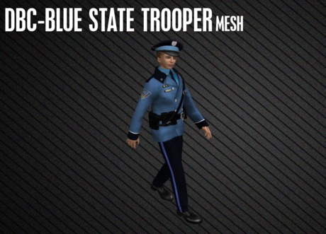 Second Life Marketplace - Blue State Trooper police uniform mesh coat ...