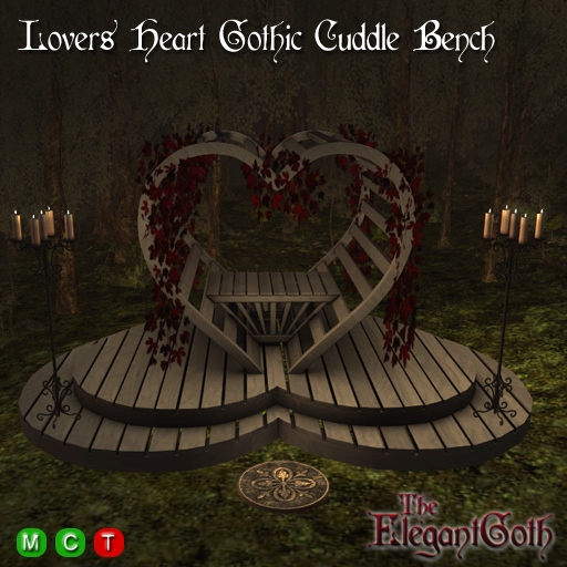 Second Life Marketplace - Lovers Heart Gothic Cuddle Bench Great Prop ...