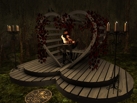 Second Life Marketplace - Lovers Heart Gothic Cuddle Bench Great Prop ...