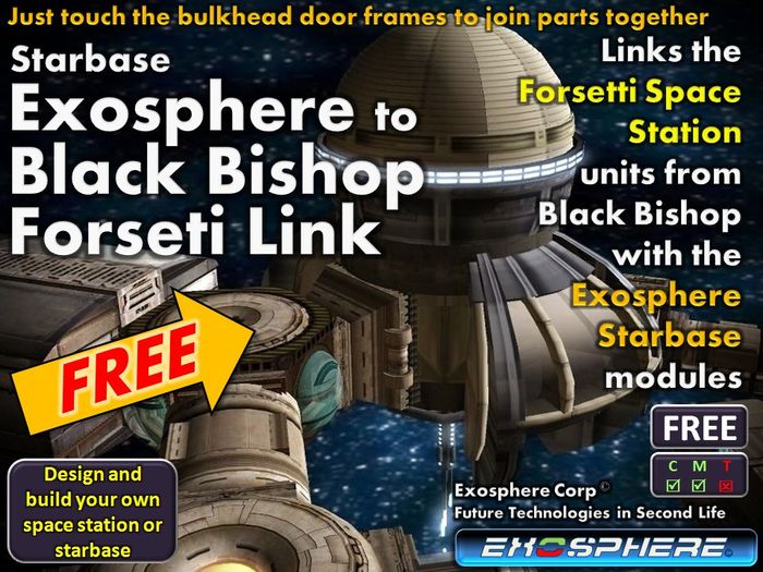Second Life Marketplace - Black Bishop Forseti Link to Exosphere Modules [4 prims]