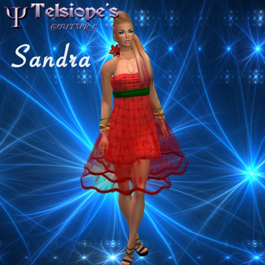 Second Life Marketplace - Telsiope's Couture .:Sandra:. red flower passion