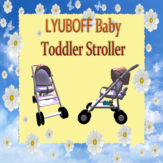Second Life Marketplace - LYUBOFF Baby Toddler Stroller 'Hearts'