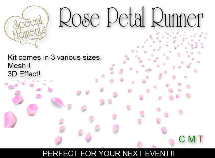 Second Life Marketplace - Rose Petal Runner (Pink) - Mesh! Promo Price!