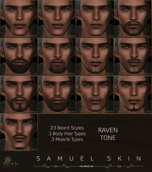 Second Life Marketplace - *BIRTH* Samuel Skin - Raven Demos (990l ...