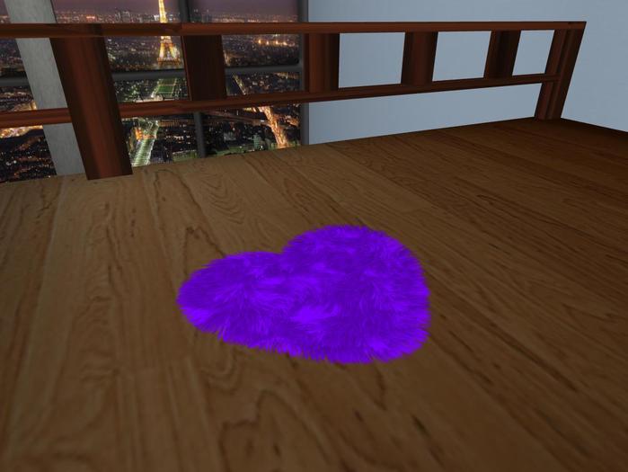 Second Life Marketplace - Purple fuzzy heart shaped rug