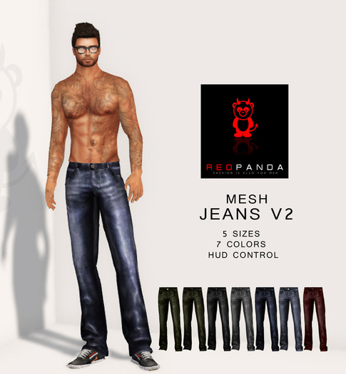 Second Life Marketplace - MESH - JEANS V2 - REDPANDA DEMO