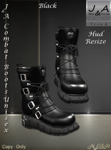 Second Life Marketplace - J&A Combat Boots Black