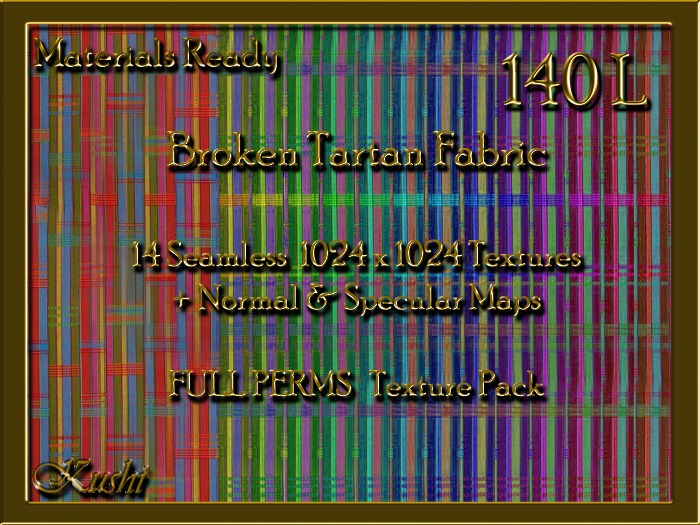 Second Life Marketplace - *Kushi* Broken Tartan Pattern Seamless ...