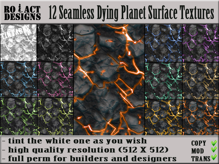 Second Life Marketplace - Ro!Act Designs 12 Seamless Dying Planet ...