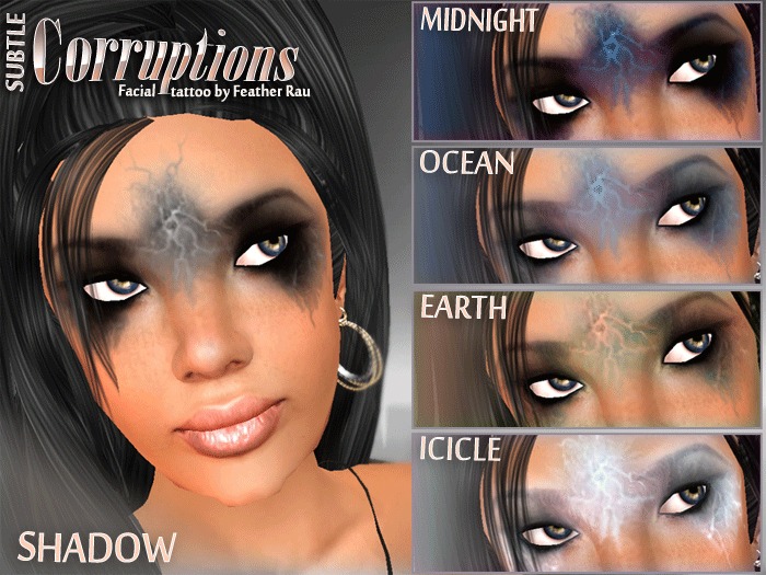 Second Life Marketplace - Subtle Corruptions facial tattoo pack