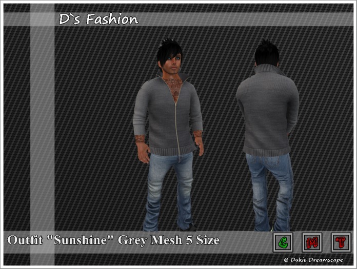 Second Life Marketplace - Male Outfit Sunshine Grey