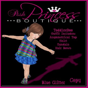 Second Life Marketplace - PPB Blue Glitter Outfit (Open)