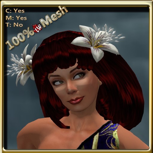 Second Life Marketplace - LW_ Hair with Lilies Demo 1