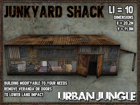 Second Life Marketplace - JUNKYARD SHACK - URBAN JUNGLE