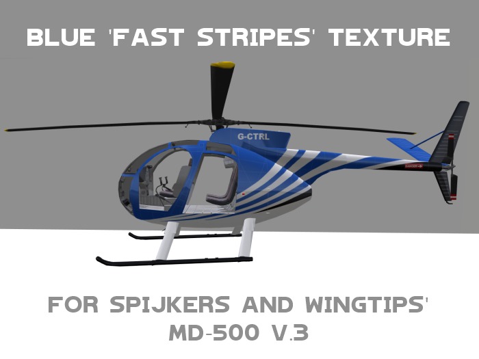 Second Life Marketplace - S&W MD-500 v.3 Blue 'Fast Stripes' Textures