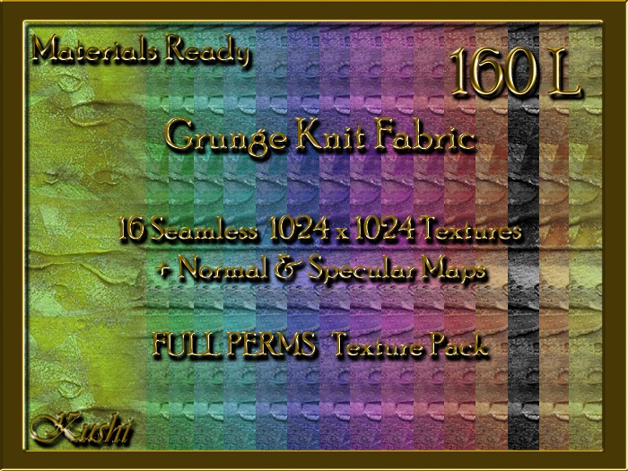 Second Life Marketplace - *Kushi* Grunge Knit Seamless Texture Pack ...
