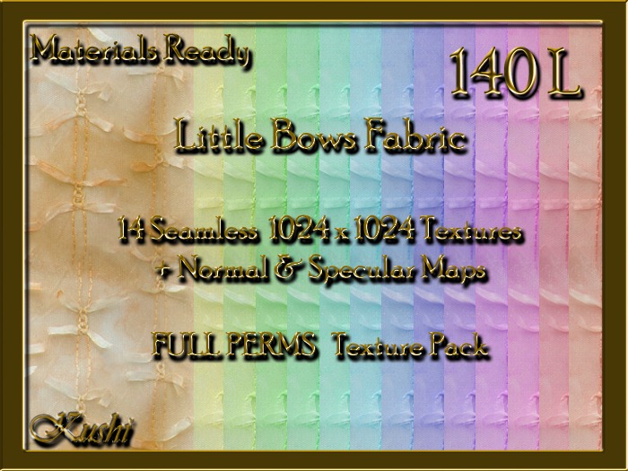 Second Life Marketplace - *Kushi* Little Bows Fabric Seamless Texture ...