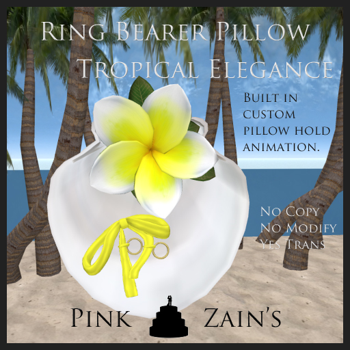 Second Life Marketplace - Tropical Elegance - Ring Bearer Pillow - Yellow