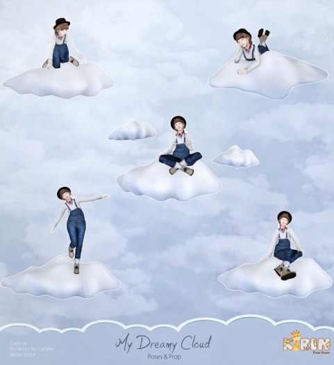 Second Life Marketplace - .::Kirin Poses::. My Dreamy Cloud Pose & Prop