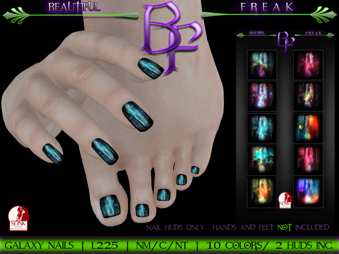 Second Life Marketplace - Beautiful Freak: Galaxy nails