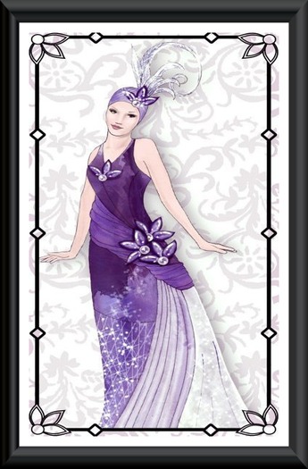 Second Life Marketplace - Art Deco Lady 2 Purple Double Sided