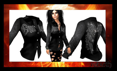 Second Life Marketplace - ReBirth -Outlaw Bling Garage Mesh Shirt