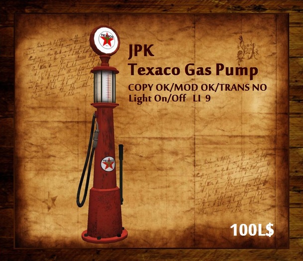 Second Life Marketplace - **JPK Texaco Gas Pump BOX