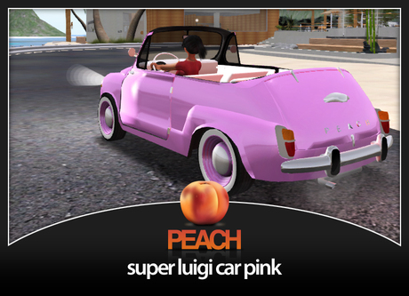 Second Life Marketplace - Peach - super Luigi cabrio car pink