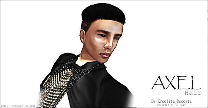 Second Life Marketplace - - - AXEL Hair black (only 1 color) ( MEN ...