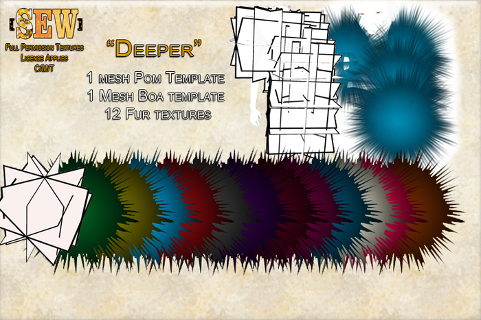 Second Life Marketplace - [SEW] Full Perm Textures - Fur Puff Mesh Set ...