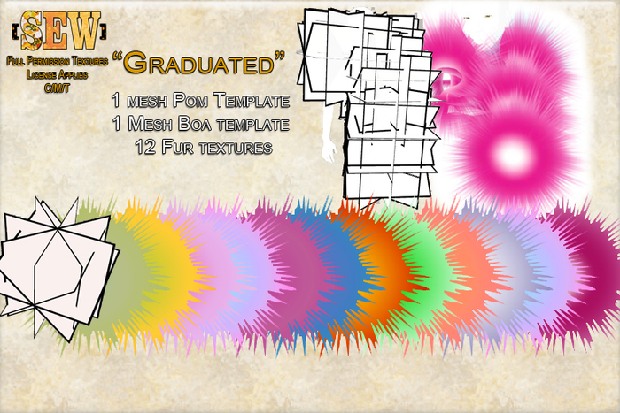 Second Life Marketplace - [SEW] Full Perm Textures - Fur Puff Mesh Set ...