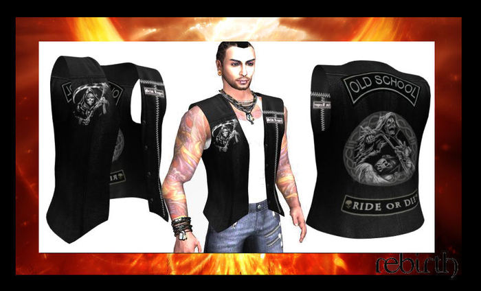 Second Life Marketplace - ReBirth - Old School Reaper Mesh Cut Vest