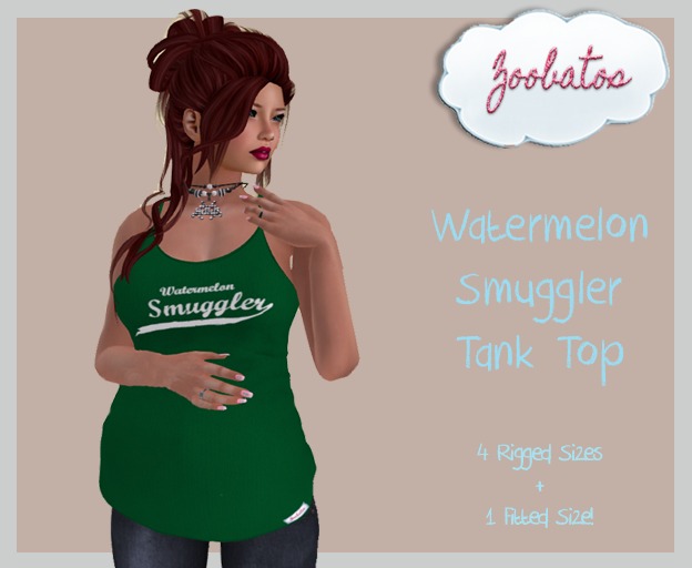 Second Life Marketplace - Zoobatos -Watermelon Smuggler Tank Top