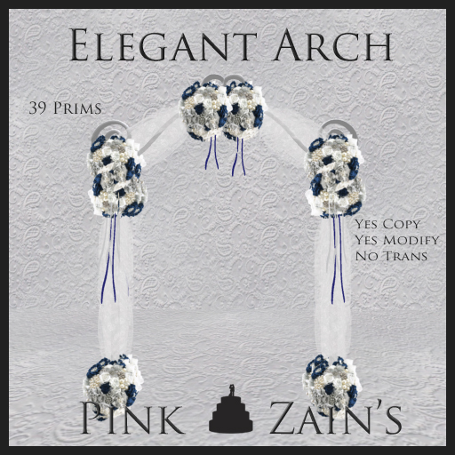 Second Life Marketplace - Elegant Wedding Arch - Navy Blue/White