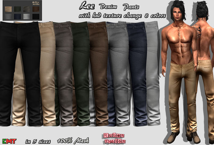 Second Life Marketplace - R.F. - Mesh line - Lee -Denim Pants w/hud ...
