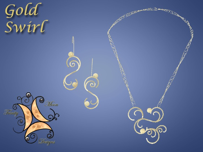 Second Life Marketplace - Trinity Moon Swirl Set - Gold